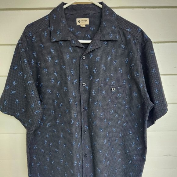 Haggar | Shirts | Mens Dress Shirt Haggar Clothing Brand Large Black ...